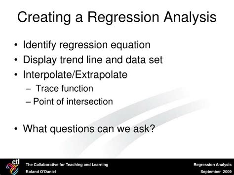 Ppt Using Regression Analysis To Develop Algebraic Understanding
