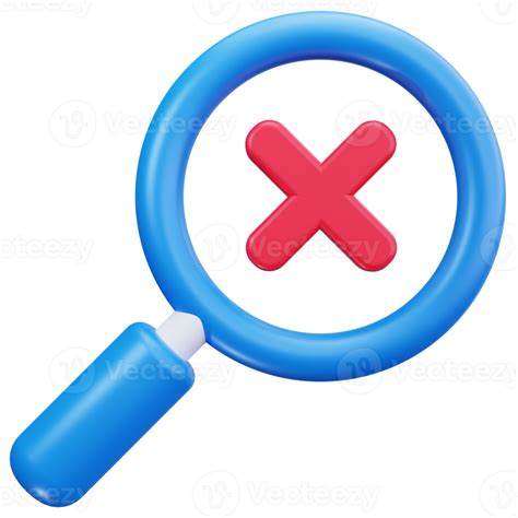 3d Icon Search Error Result Failed 68511616 Png