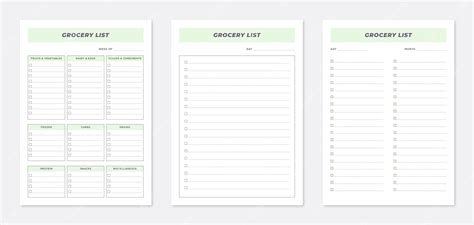Plantilla De Planificador De Lista De Compras Diseño De Planificador De