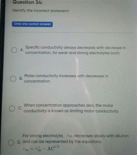 Question Identify The Incorrect Statement Studyx