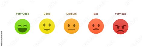 Vecteur Stock Feedback Emoji Emoticons Set Rating Scale Of Customer