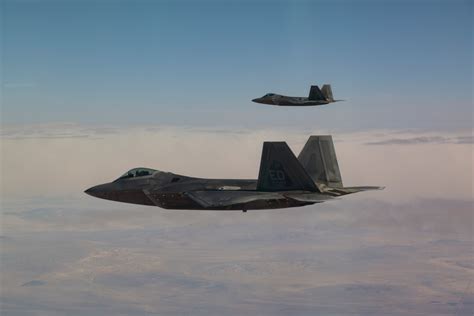 Dvids Images F 22 Raptors Fly Over Edwards Air Force Base Image 1