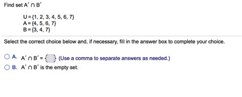 Solved Find The Set Au B U A Chegg