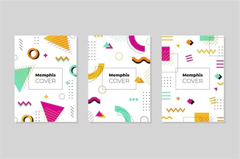Free Vector Memphis Cover Collection