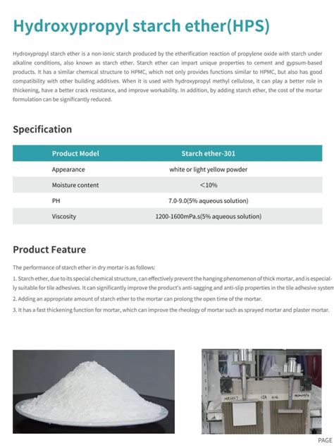Hydroxypropyl Starch Ether Hps Buy Hydroxypropyl Starch Etherhps