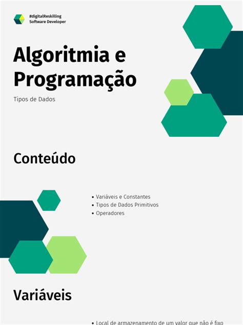 03 Tipos De Dados Algoritmia E Programação Pdf Tipo De Dados