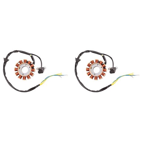 2x Coil 12 Pole Stator Dc Coil Ignition Stator For Gy6 125cc 150cc