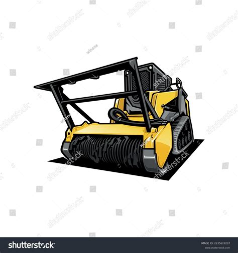 Forestry Mulching Machine Isolated Illustration Vector Stock Vector