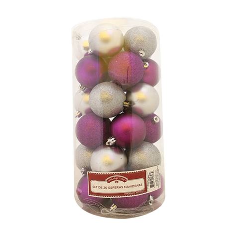 Esferas De Navidad Holiday Time Moradas Set De 30 Pzas Walmart