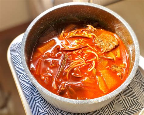 食譜 來韓國學做韓國料理 辣牛肉湯飯 烹飪板 Dcard