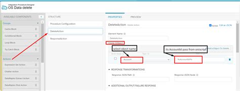 how delete record omniscript through integration procedures