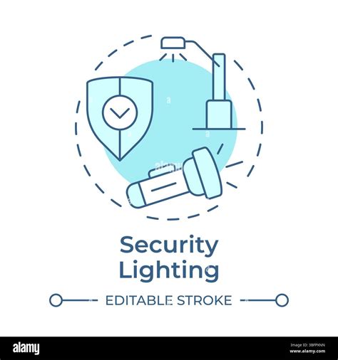 Security Lighting Soft Blue Concept Icon Stock Vector Image And Art Alamy