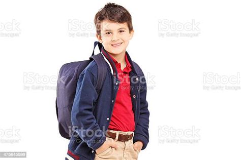 학교 남자아이 배낭 입석 및 카메라 보기 가방에 대한 스톡 사진 및 기타 이미지 가방 감정 개념 Istock