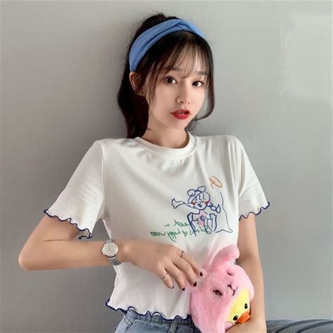 Letter Graffiti Ins Casual T Shirt Womens T Shirts Tops Japanese