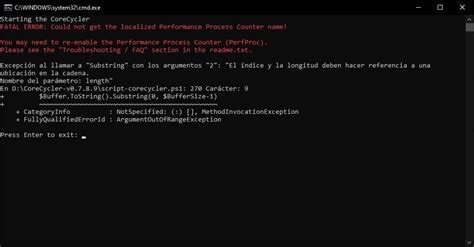 FATAL ERROR Could Not Get The Localized Performance Process Counter Name Issue Sp N