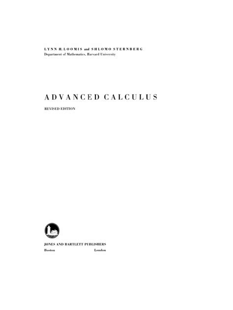 Advanced Calculus Pdf