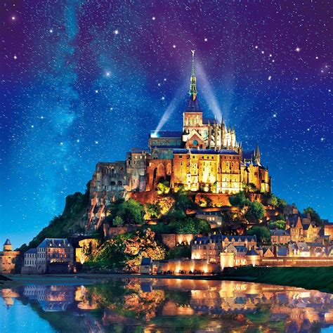 モン・サン＝ミシェル 星空のモン・サン・ミシェル フランス Ipad壁紙 画像73244 スマポ