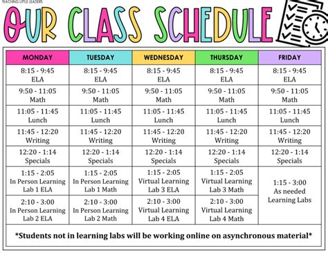 Schedule Ms Hankards Third Grade