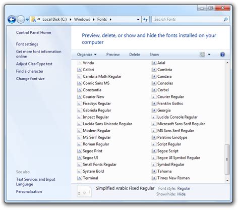 Install Windows 7 Script Fonts