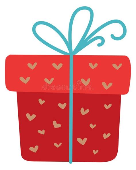 Romantic T Box Cute Present With Heart Symbol Stock Vector