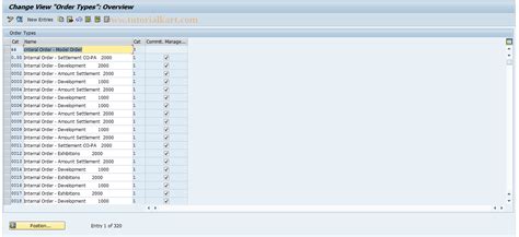 KOAO SAP Tcode Order Types Commitment Update