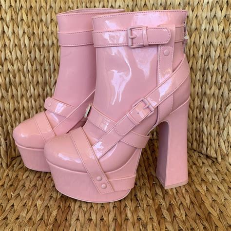 Yru Stardust Bondage Pink Platform Boot Sizes Depop
