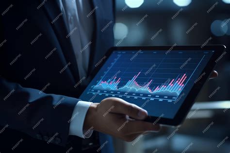 Premium Ai Image Generative Ai Businessman Using Tablet Analyzing