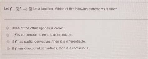 solved letf r3 → r be a function which of the following