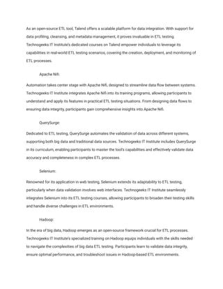 Title What Are The Various Tools Used In ETL Testing Pdf