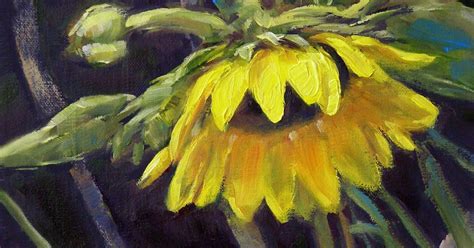 Carmen Beecher Humble Sunflower 7x5 Oil On Canvas Board