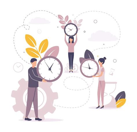 Premium Vector Time Management Illustration Of People Holding A Clock