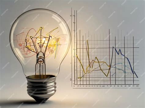 A Light Bulb With A Graph On It And A Graph On The Top Premium Ai