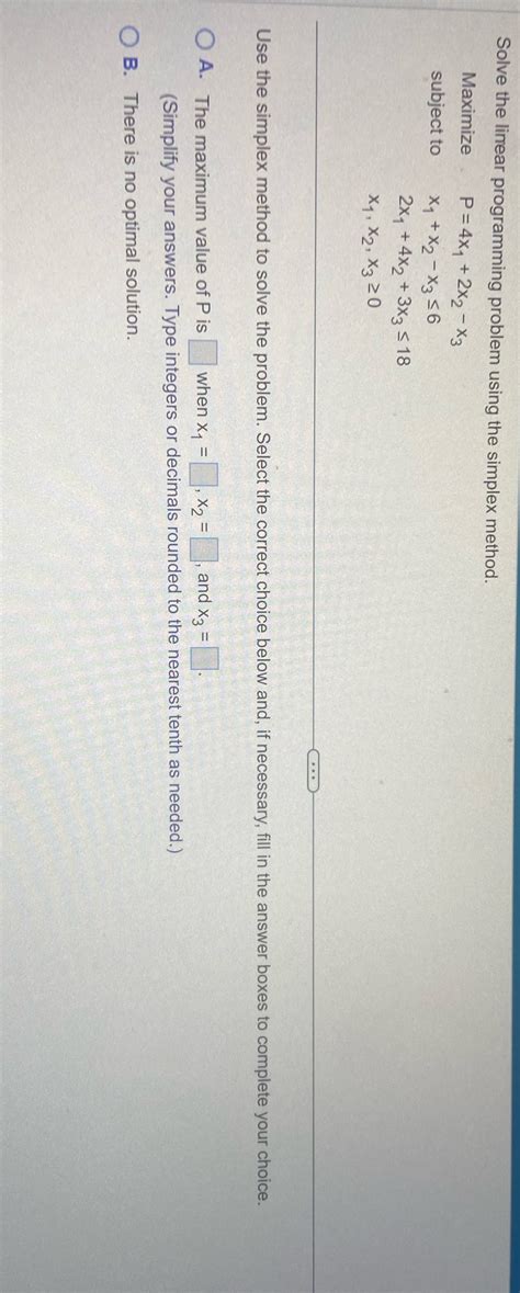 [solved] solve the linear programming problem using the simplex method course hero