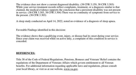 Can Someone Explain The Decision Regarding My Sleep Apnea Claim Having