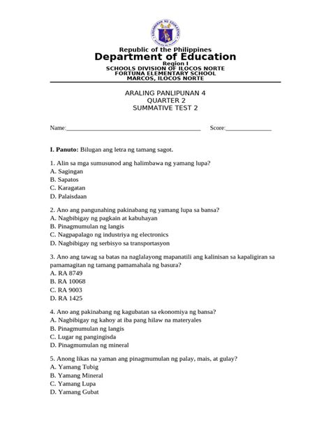 Summ Test Ap 4 Q2 W2 Pdf