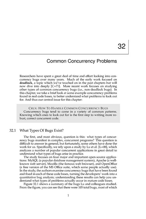 Threads Bugs Operating Systems 32 Common Concurrency Problems Researchers Have Spent A Great