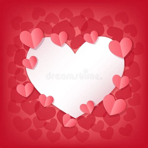 Cartão Feliz Do Dia Do ` S Do Valentim Com Corações Brancos E Cor De