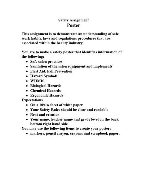 Safety Assignment Pdf