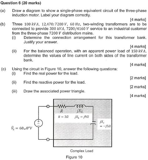 solved question 6 20 marks a draw a diagram to show a single phase