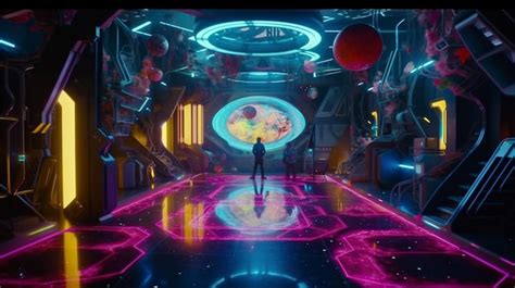 premium ai image a scene from the movie the neon lights are visible