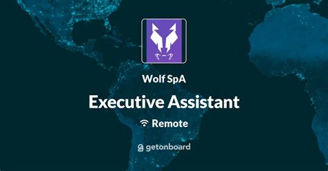 Executive Assistant At Wolf SpA Remote Work From Home Get On Board