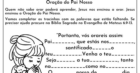 EBD ÁREA INFANTIL AD PORTO ALEGRE ORAÇÃO DO PAI NOSSO ATIVIDADE BÍBLICA