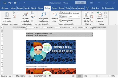 C Mo Crear E Insertar Una Tabla De Figuras Word F Cil
