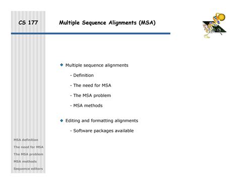 Lecture 6 Cs 177 Multiple Sequence Alignments Msa Multiple Sequence Alignments Definition