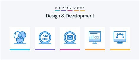 Design And Development Blue 5 Icon Pack Including Programing Design
