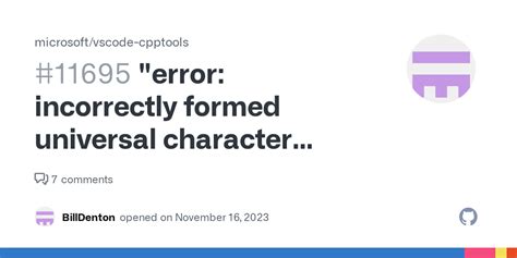 Error Incorrectly Formed Universal Character Name From A Comment