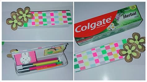 How To Make Pencil Box From Colgate Boxbest Use Of Wastediy