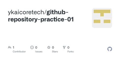 GitHub Ykaicoretech Github Repository Practice 01