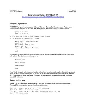 Fillable Online Vergil Chemistry Gatech Programming Basics FORTRAN PDF DocPlayer Net