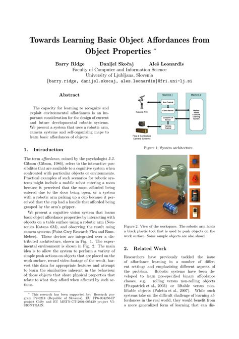 Pdf Towards Learning Basic Object Affordances From Object Properties